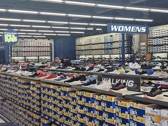 Skechers comfort meets style in rows that make choosing just one pair feel like an impossible life decision.