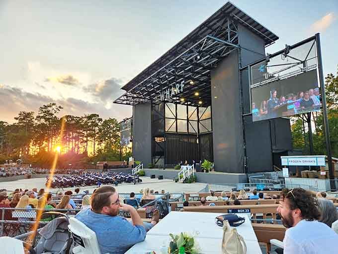 The Wharf Amphitheater hosts surprisingly big-name concerts with Gulf breezes providing natural air conditioning throughout the show.