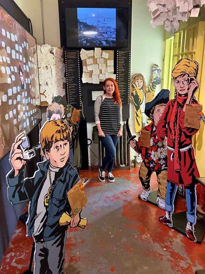 Life-size character cutouts let you join the gang, because who doesn't want to be an honorary Goonie?