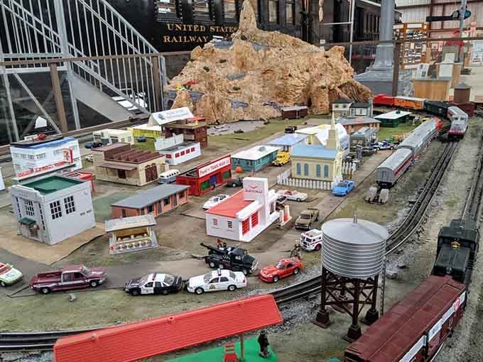 The model train layout proves that enthusiasm for railways knows no scale, delighting visitors young and decidedly not young.