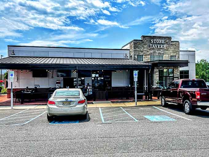 Stone Tavern delivers hearty meals in a welcoming atmosphere where nobody judges your early bird special timing.