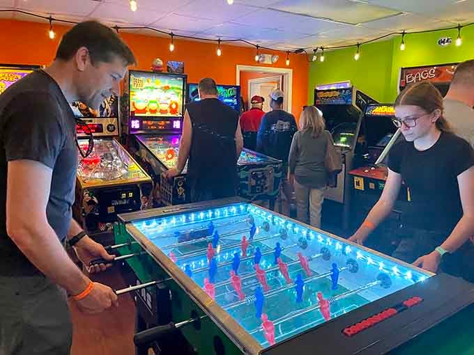 Foosball tables add another layer of friendly competition to an already packed gaming paradise.
