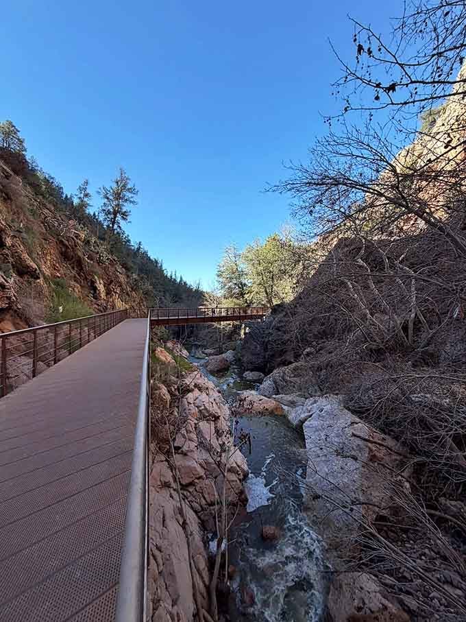The boardwalk winds through the canyon offering front-row seats to a geological show millions of years in the making.