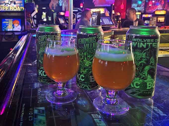 Craft beers lined up like high scores waiting to be conquered, each one more refreshing than the last.