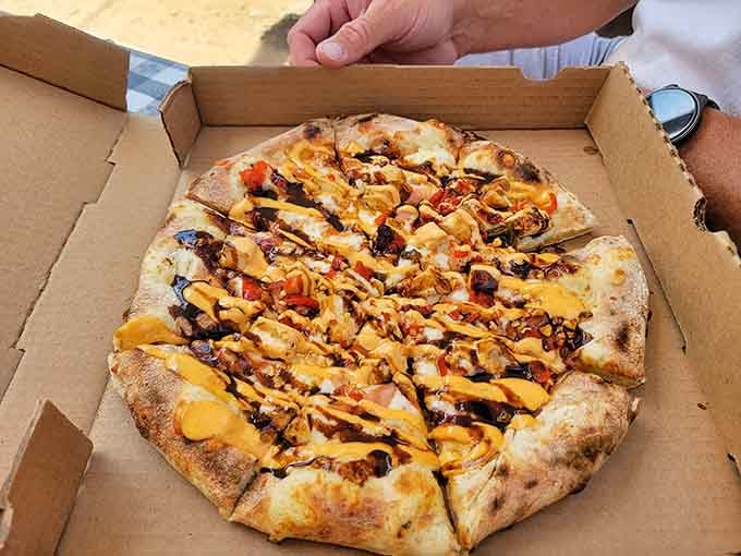 Pizza this photogenic deserves its own social media account, and yes, it tastes even better than it looks here.