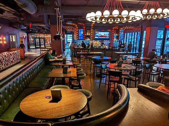The dining area strikes that rare balance between sophisticated lounge and place where fun actually happens.
