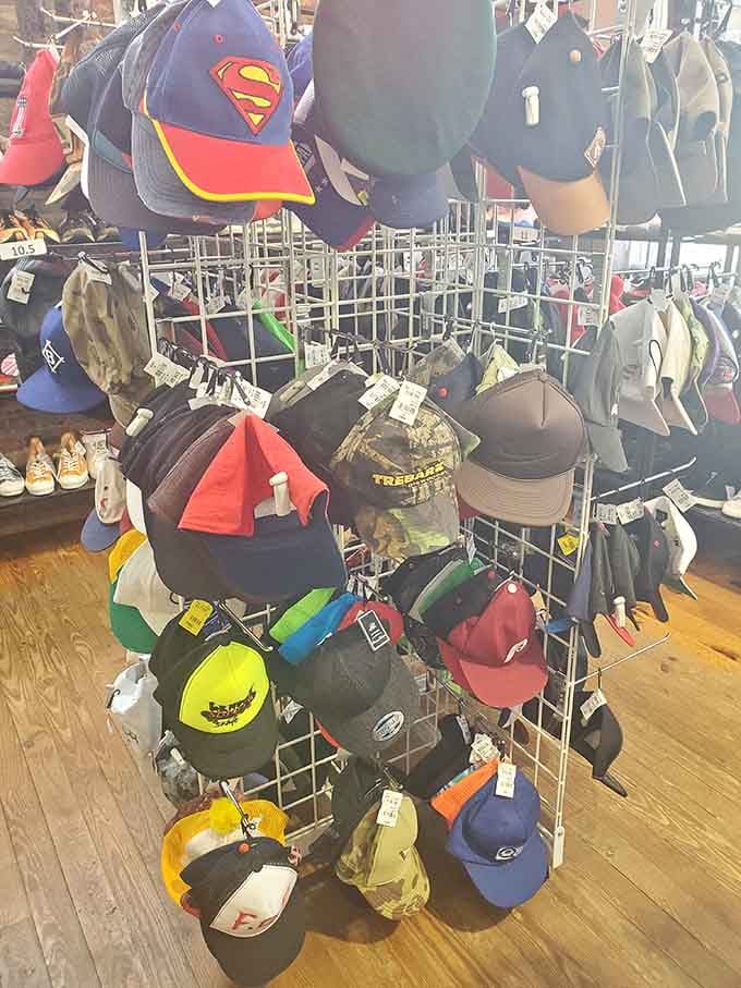 Superman cap sitting next to everyday basics because even superheroes need to blend in sometimes, right?