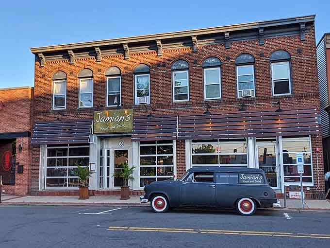 That vintage delivery truck parked outside isn't just decoration; it's a promise of authenticity you can taste.