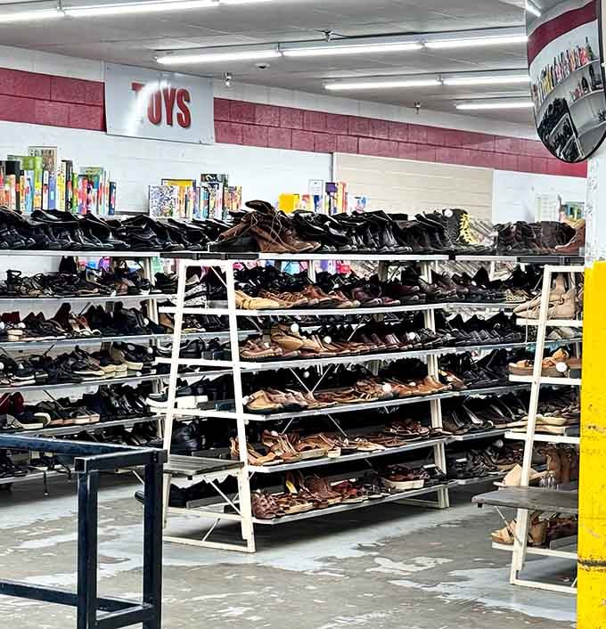 Enough footwear to outfit a small army, or at least a very well-shod book club.