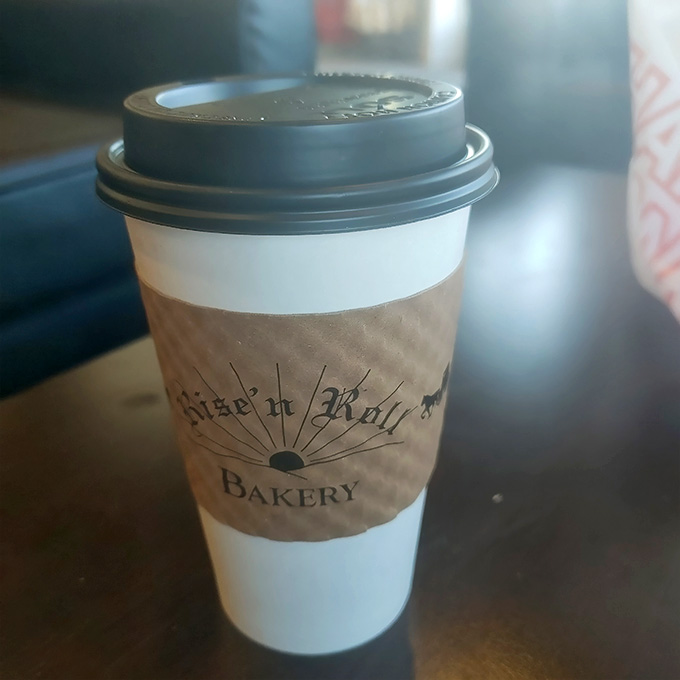 Coffee so good it doesn't need an inspirational quote, but the wall art is a nice touch.