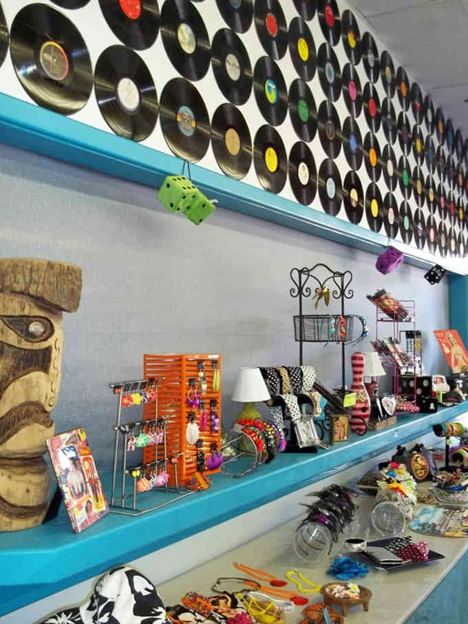 Vinyl records as wall art, because some decorating choices are objectively correct and this is one.