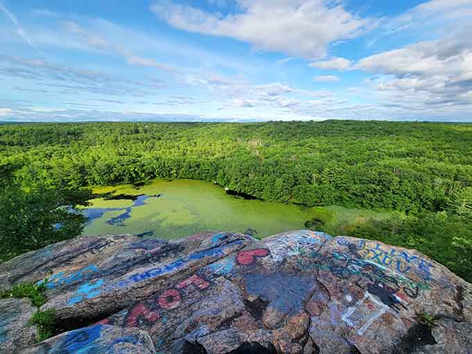 That view from the cliff makes you wonder why anyone bothers with expensive vacation destinations anymore.