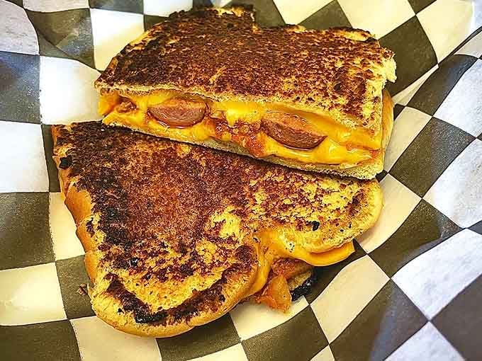When grilled cheese meets hot dog, beautiful things happen and your taste buds throw a celebration parade.
