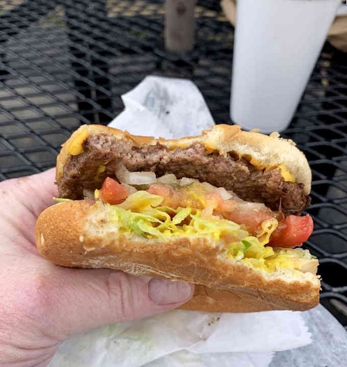 That cross-section reveals the juicy truth: this burger delivers everything it promises and then some more.