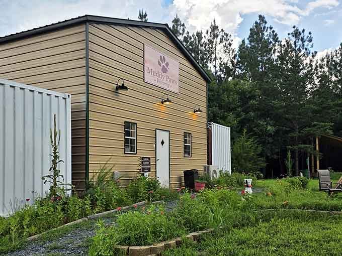 Muddy Paws Winery welcomes visitors to this countryside retreat where vines and relaxation grow equally well.