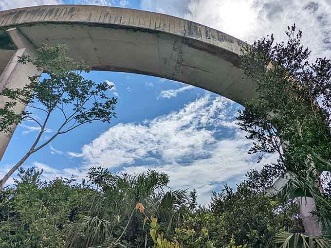 Looking up at this architectural marvel, you realize someone had a brilliant idea in the middle of nowhere.