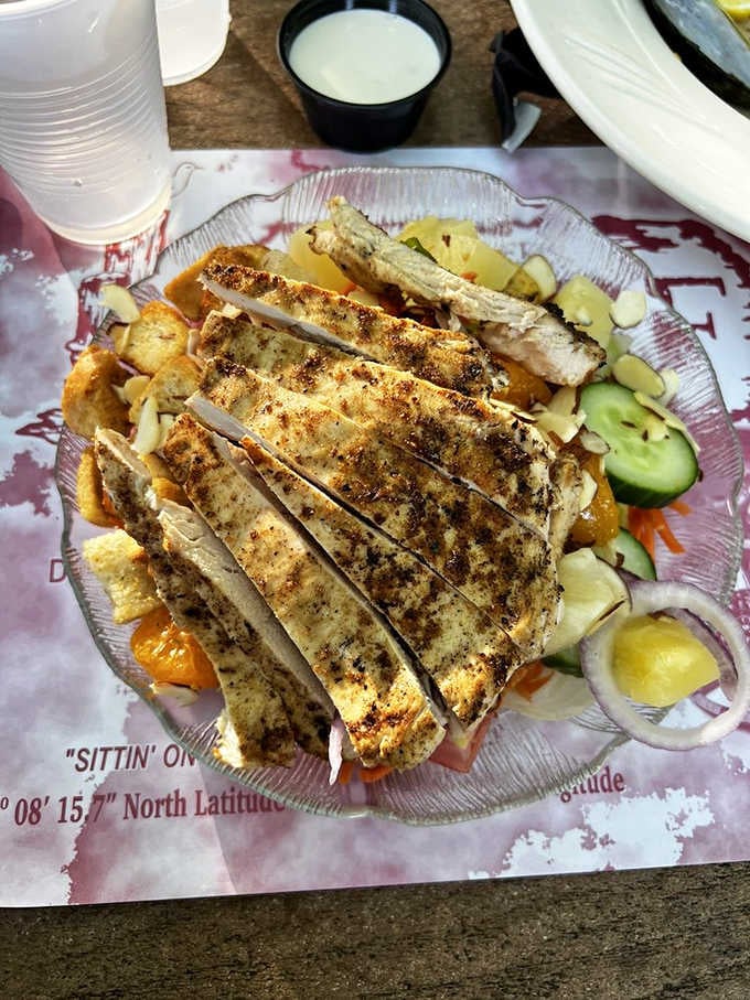 This Caribbean-inspired salad brings tropical vibes to the shores of Lake Erie, and somehow it totally works.