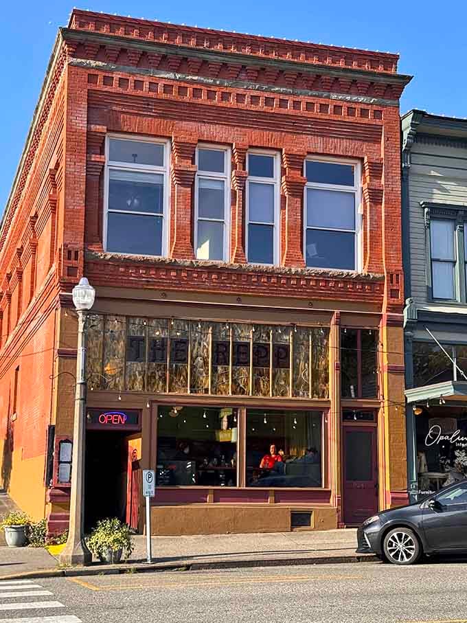 Brick buildings with ornate cornices remind you that people once cared deeply about making even commercial spaces look downright beautiful.
