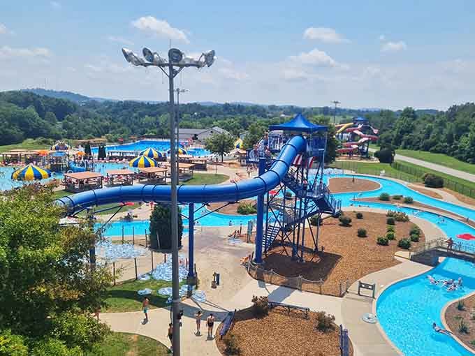 From above, this aquatic wonderland sprawls across the landscape like a blue oasis of pure summertime happiness.