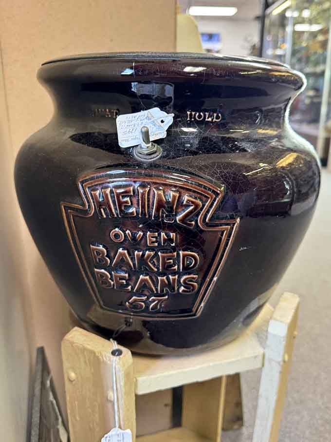 A vintage Heinz bean pot proves even baked beans once had style and personality in the kitchen.