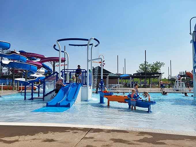 Interactive water features turn kids into gleeful scientists, experimenting with sprays, fountains, and endless splashing possibilities throughout the day.