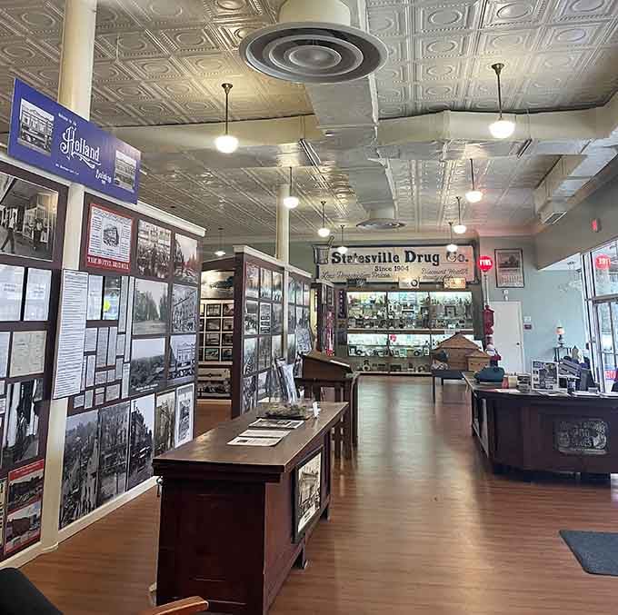 Those pressed tin ceilings and vintage displays transport you straight back to when drugstores had soda fountains and actual personality.