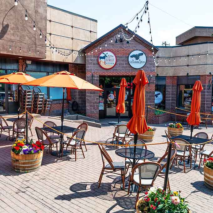 Outdoor dining on 5th Street where the people-watching rivals the menu and both deliver consistently delicious results.