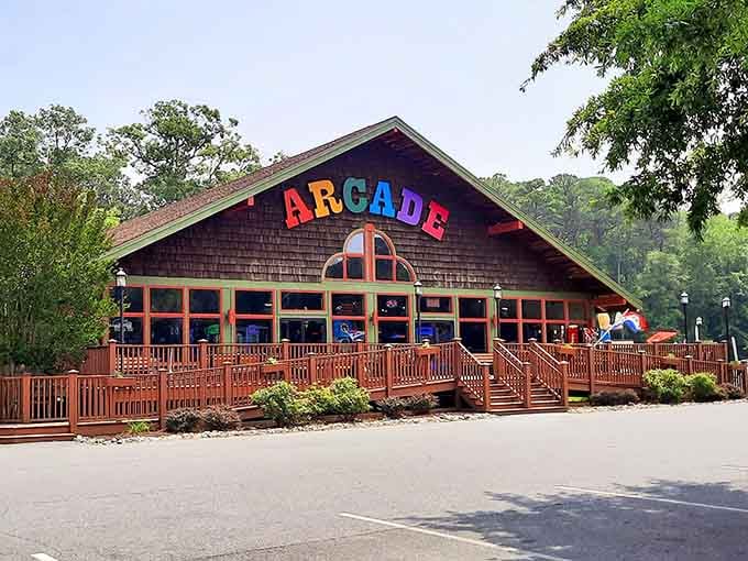 The arcade offers a delightful break from frontier authenticity when kids need their modern entertainment fix.