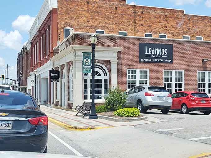 Leannas sits pretty on the corner, serving espresso and pizza to folks who appreciate both done right.