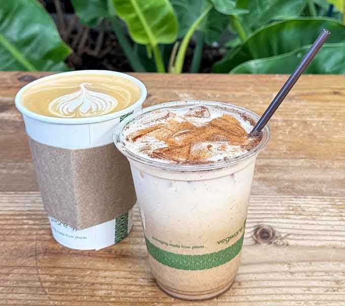 Hot or cold, your caffeine fix comes with a side of serenity in this plant-filled paradise of caffeinated dreams.