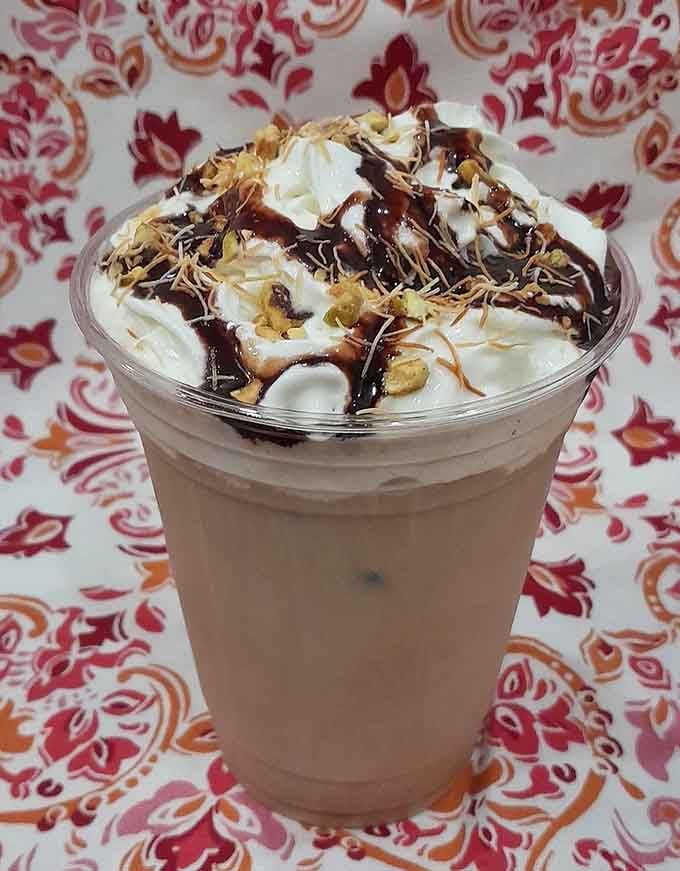 This Dubai-inspired iced coffee looks like it's dressed for a party you definitely want to attend.