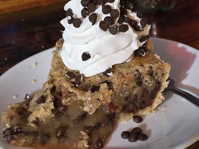Pawley's Island Pie loaded with chocolate chips and topped with whipped cream&mdash;because moderation is overrated on vacation.