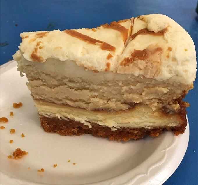 Layers of creamy cheesecake goodness that'll make you forget you just demolished a massive steak dinner moments ago.