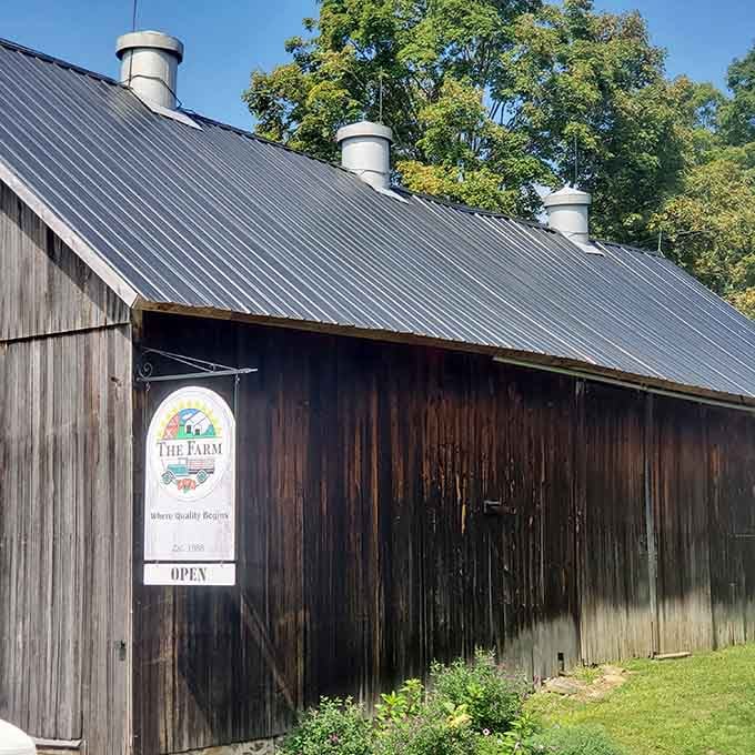 This weathered barn has seen more seasons than your favorite TV series, standing proud with authentic New England character.