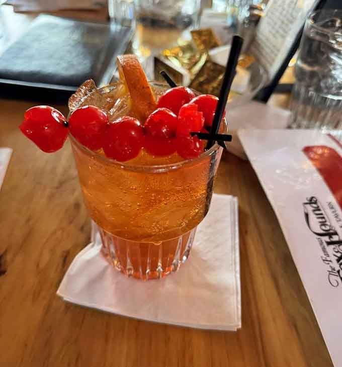 The brandy old fashioned: Wisconsin's state cocktail dressed up fancy with cherries and enough charm to start conversations.