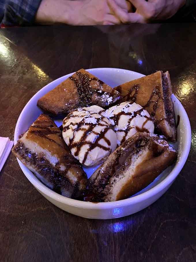 The fried Nutella sandwich is basically dessert's answer to "hold my beer," and it absolutely delivers on that promise with ice cream.