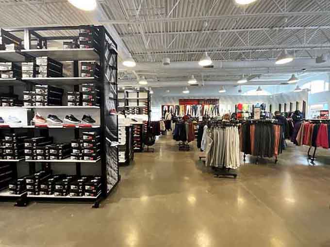Spacious store layouts with polished floors reflect the kind of retail experience that doesn't feel cramped or chaotic.