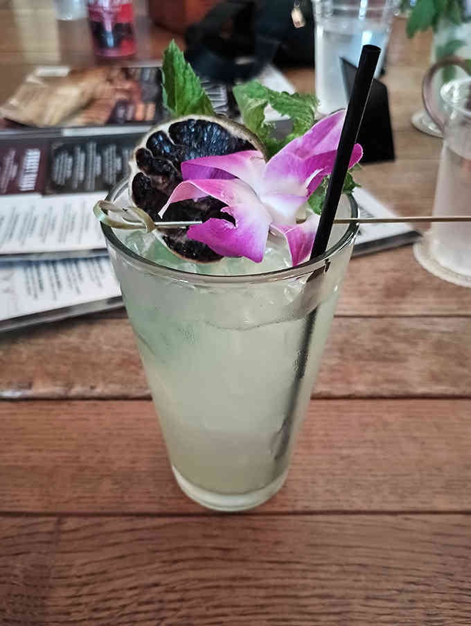 Even the cocktails get dressed up fancy here, complete with flowers that are almost too pretty to drink.