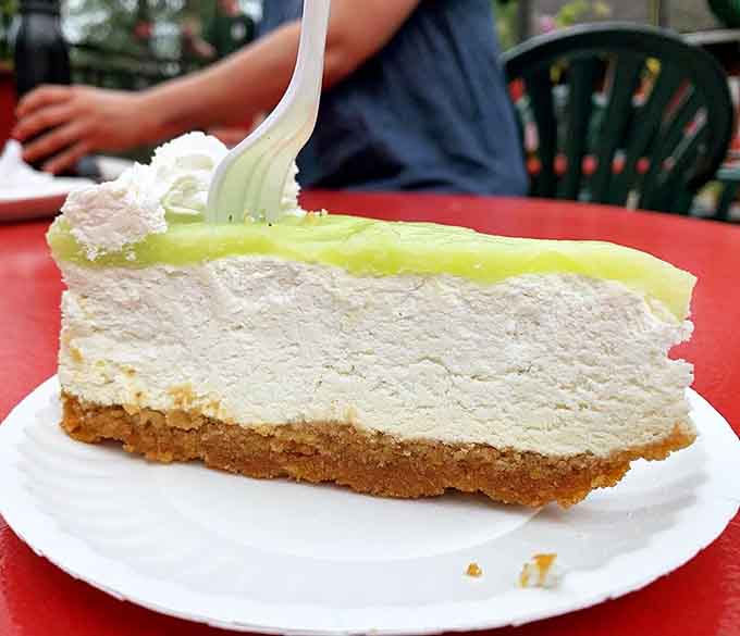 Key lime pie this tall should probably require a permit, or at least a warning label for your waistline.
