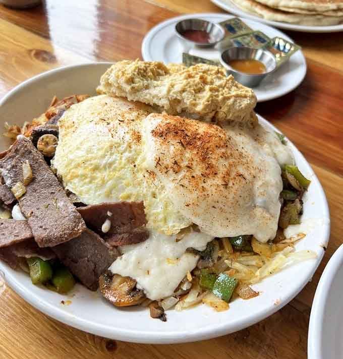 When your biscuit needs a steak knife, you know someone in the kitchen is doing something gloriously right here.