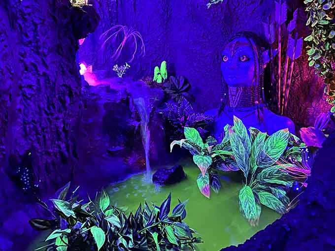The Avatar section glows with an otherworldly purple light that makes you wonder if you've accidentally wandered onto Pandora.