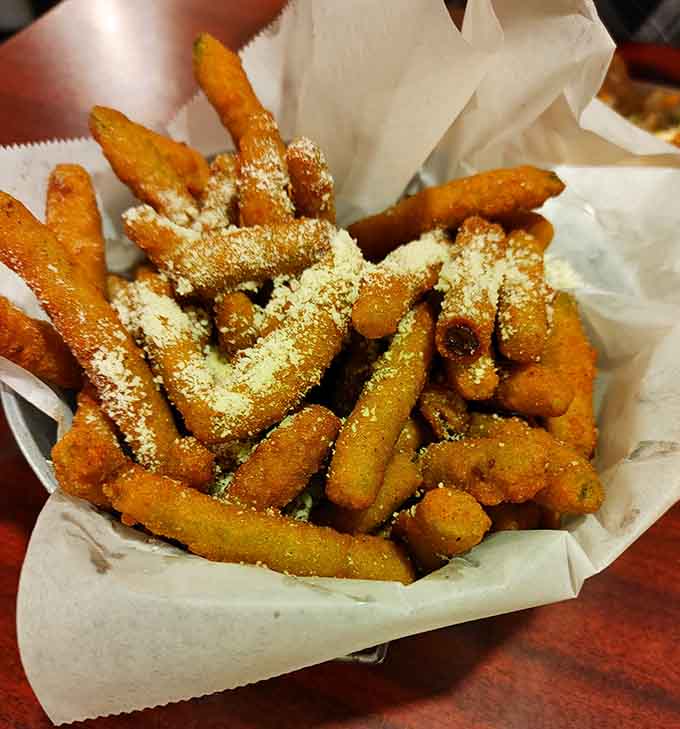 Parmesan-dusted fried green beans prove that vegetables can be just as indulgent as any steakhouse side should be.