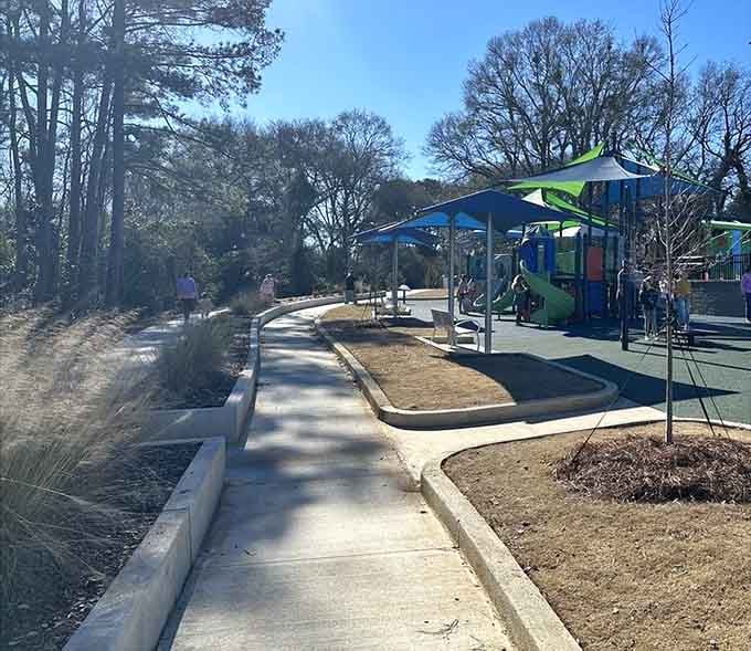 Wide pathways mean wheelchairs roll as freely as running feet, because accessibility should never be optional.