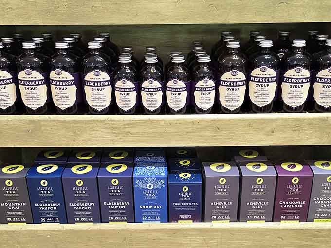 Elderberry syrup and specialty teas line the shelves like liquid gold, promising wellness with a side of Appalachian authenticity.