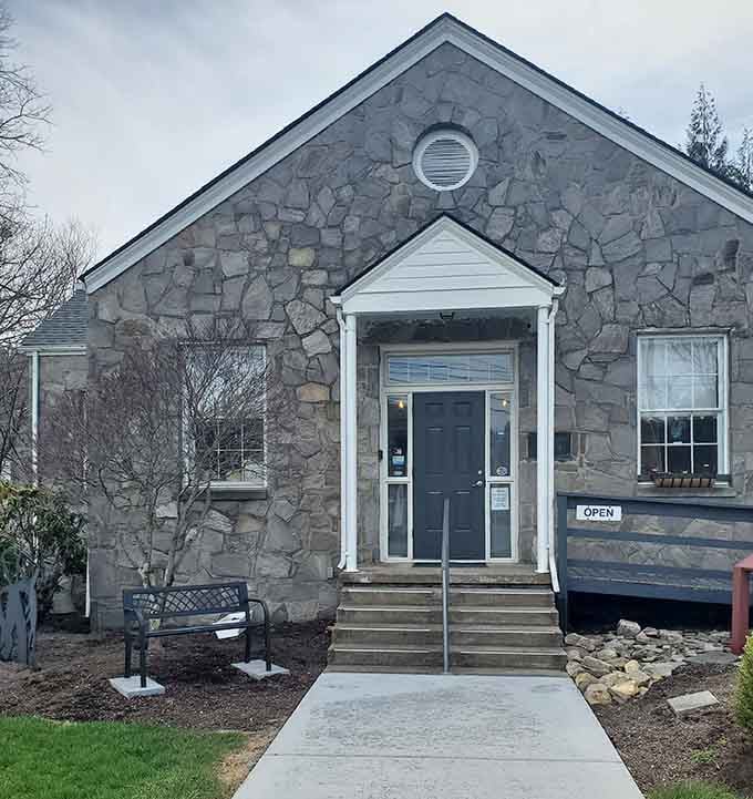 Ashe Arts Center's stone facade houses creativity in a building that respects both tradition and artistic expression.