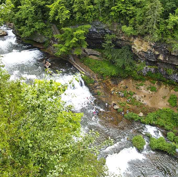 From above, the cascading tiers look like nature's own wedding cake, minus the fondant and relatives.