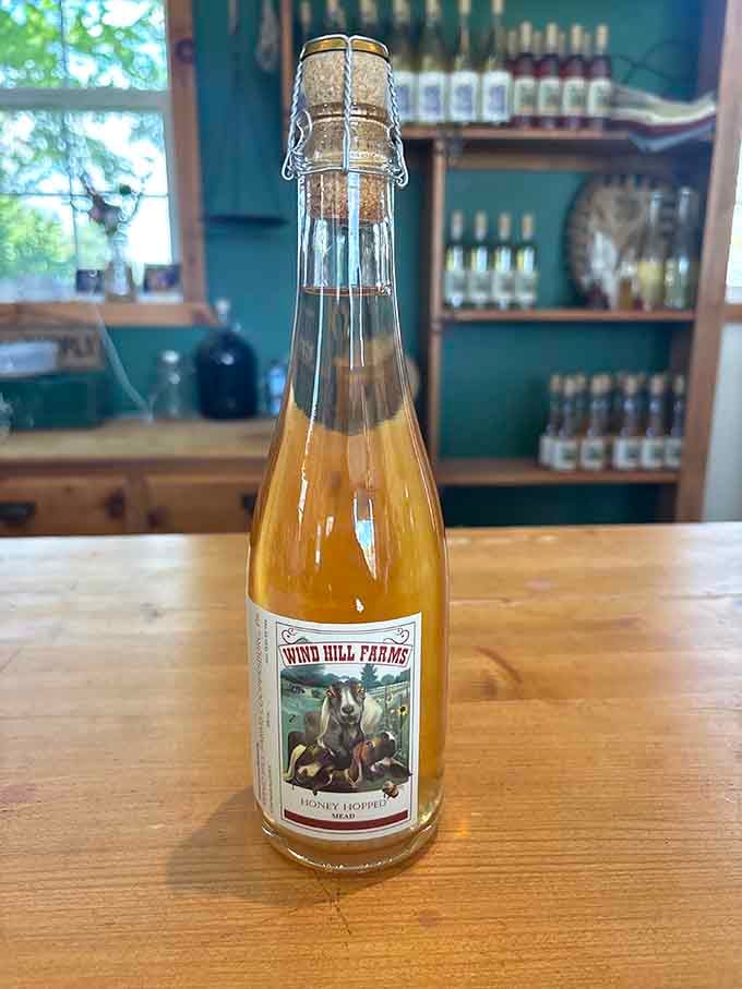 That vintage-style label featuring farm animals on honey mead is almost too charming to open, but you absolutely should anyway.