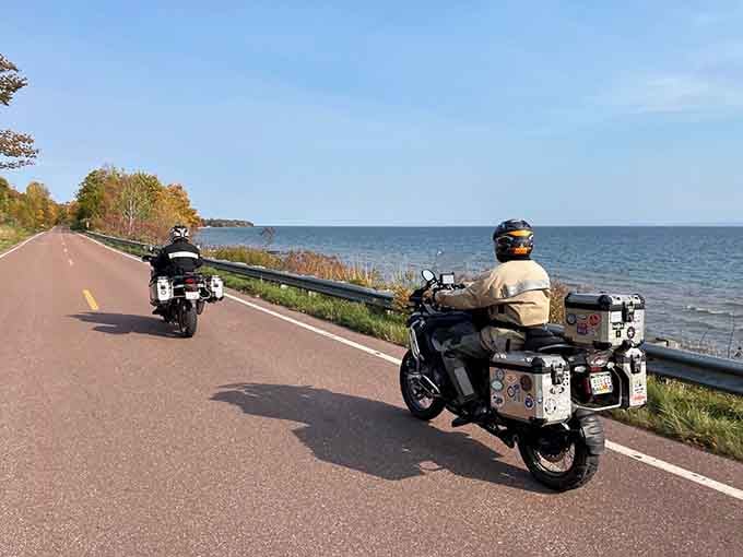 Two-wheeled adventurers know this lakeside route offers curves, views, and memories that last for miles.