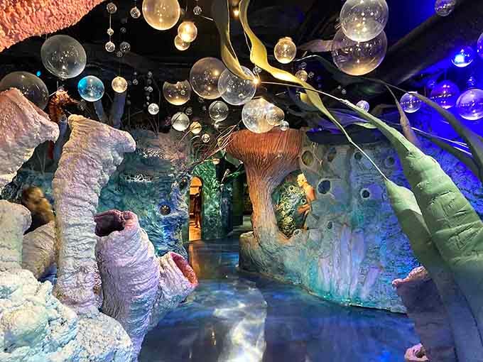 The underwater realm features coral formations and sea creatures that would make Jacques Cousteau do a double-take.