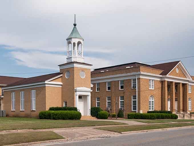 This church's elegant cupola reaches skyward like a lighthouse guiding souls home every Sunday morning without fail.